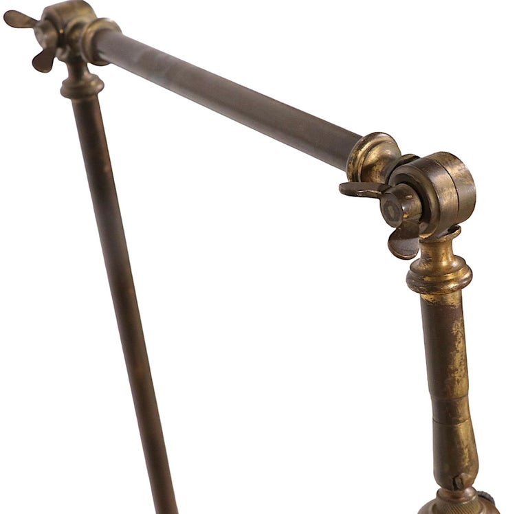Articulating Brass Reading Floor Lamp in the Classical Style, C. 1900 ...