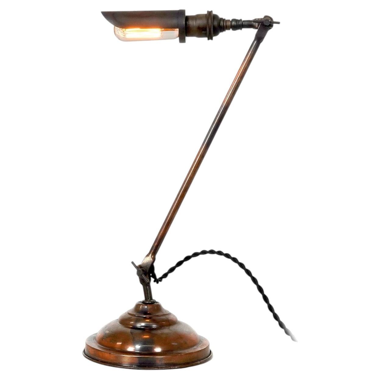 Antique Rise and Fall Adjustable Faraday and Son Student Desk Lamp Arts ...