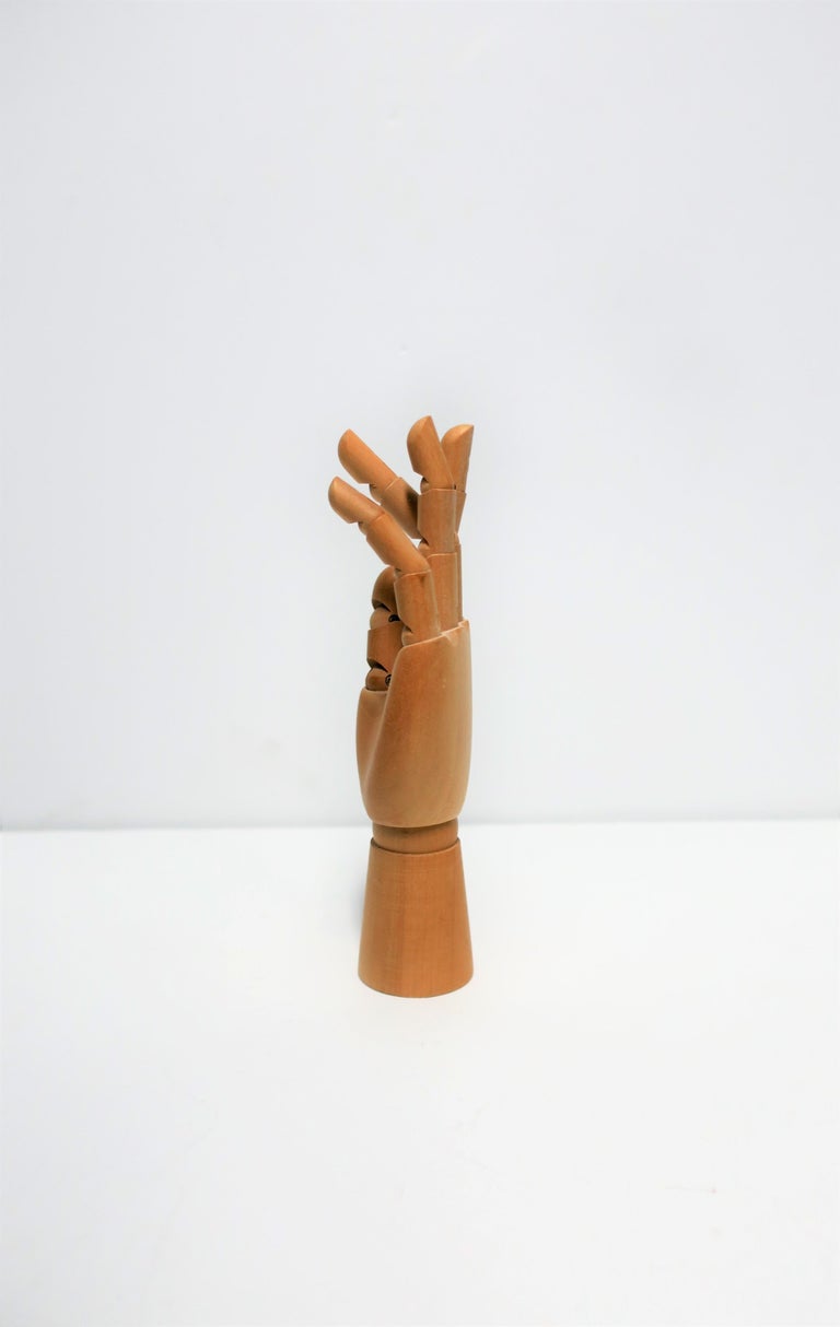 Articulating Wood Hand Sculpture Piece at 1stDibs