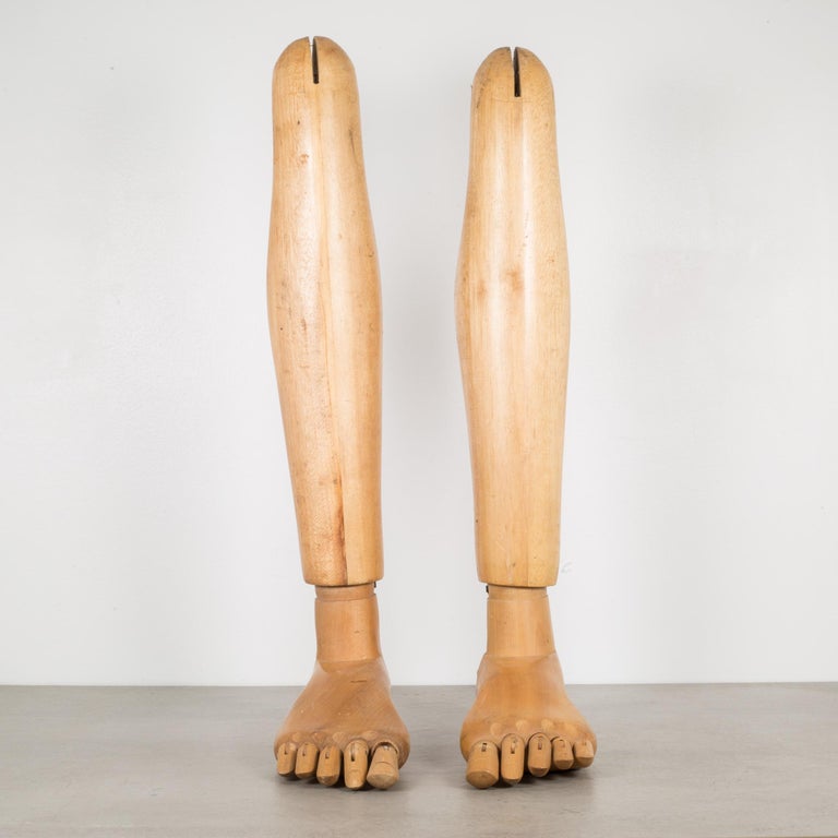 Articulating Wooden Mannequin Feet and Legs, circa 1940 For Sale at 1stDibs