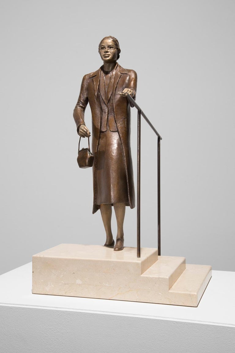 Artis Lane - "Rosa Parks Ascending Steps" Bronze, Portrait, Iconic ...