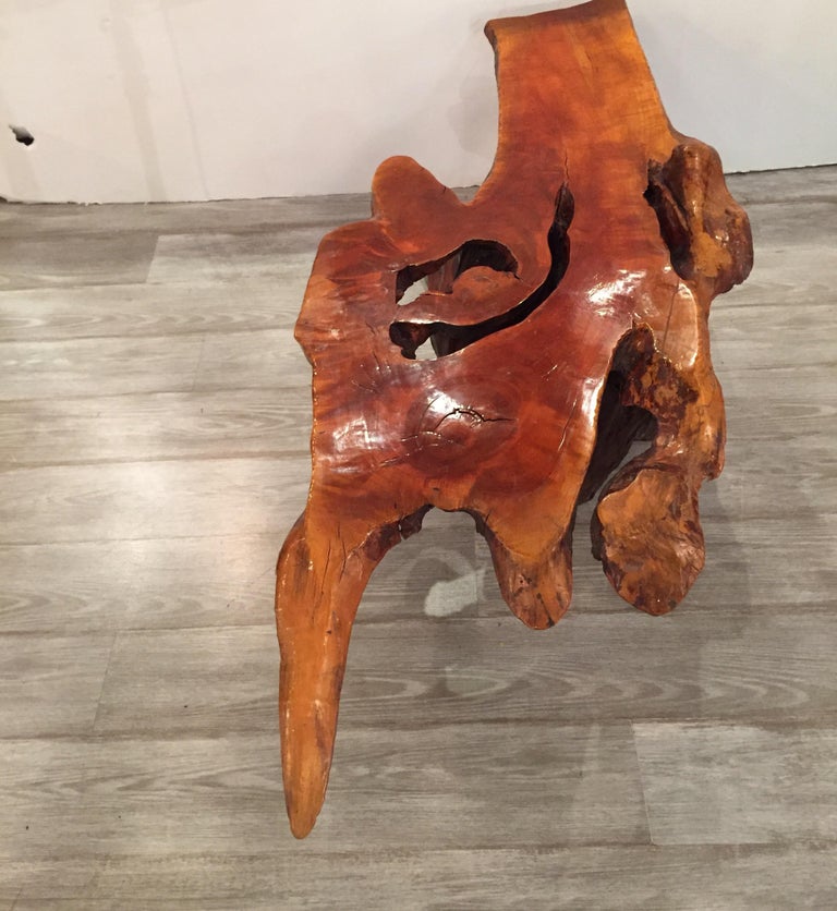 Artisan Cherry Live Edge Cocktail Table, 1960s For Sale at 1stDibs