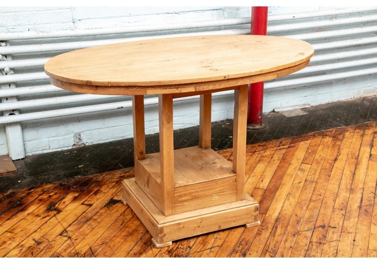 Artisan Crafted Oval Pine Tiered Table For Sale at 1stDibs