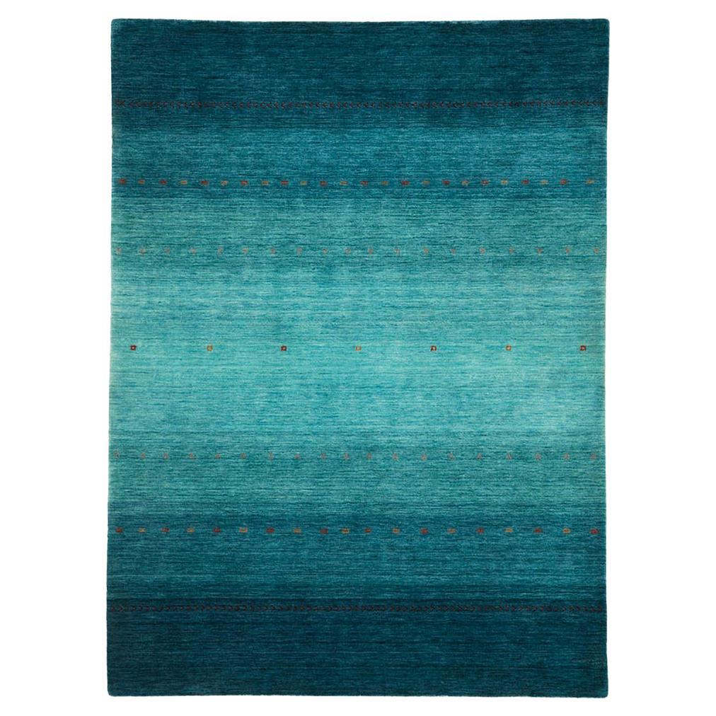 Artisan-Crafted Sky Blue 6x8 Hand-Loomed Rug For Sale at 1stDibs