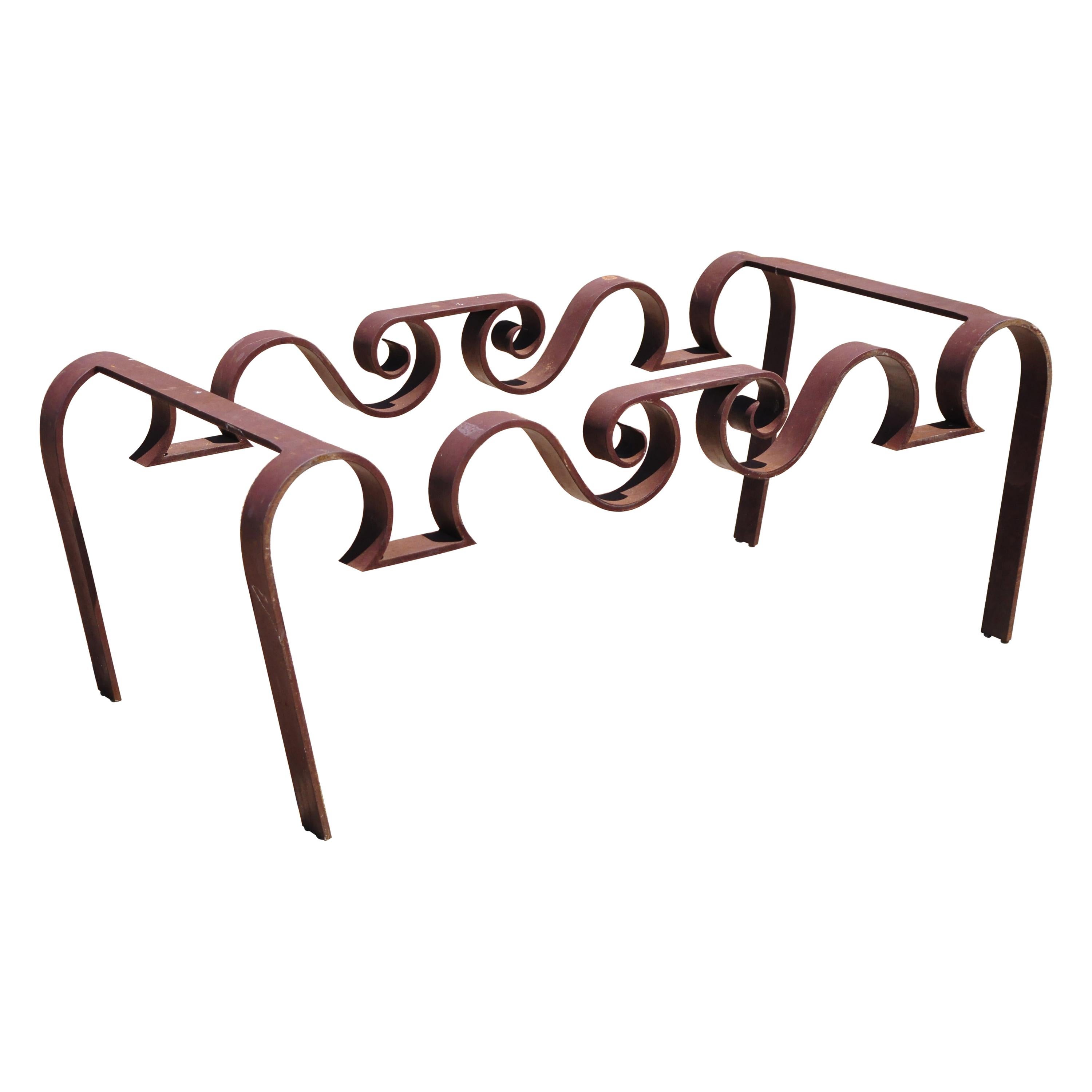 Sculptural Brass Ribbon Coffee Table at 1stDibs