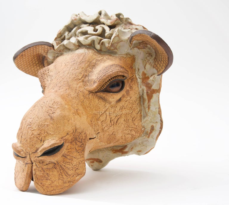 Artisan Earthenware Wall-Mount Camel Head at 1stDibs