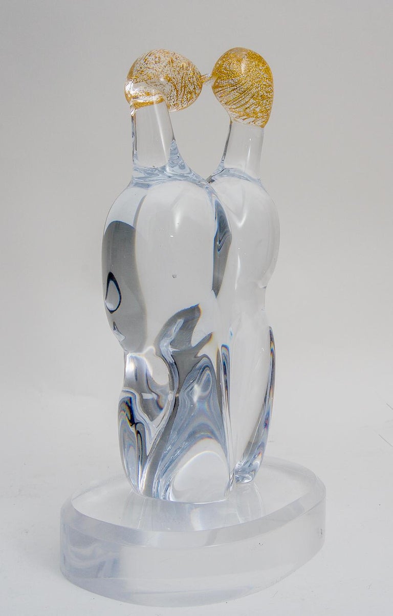 Artisan Glass Sculpture of Two "Embracing Figures" by Isaac For Sale at ...