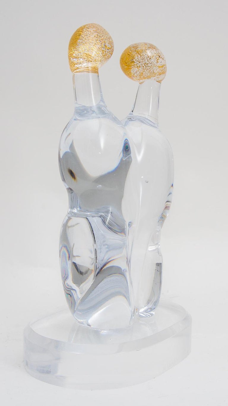 Artisan Glass Sculpture of Two "Embracing Figures" by Isaac For Sale at ...