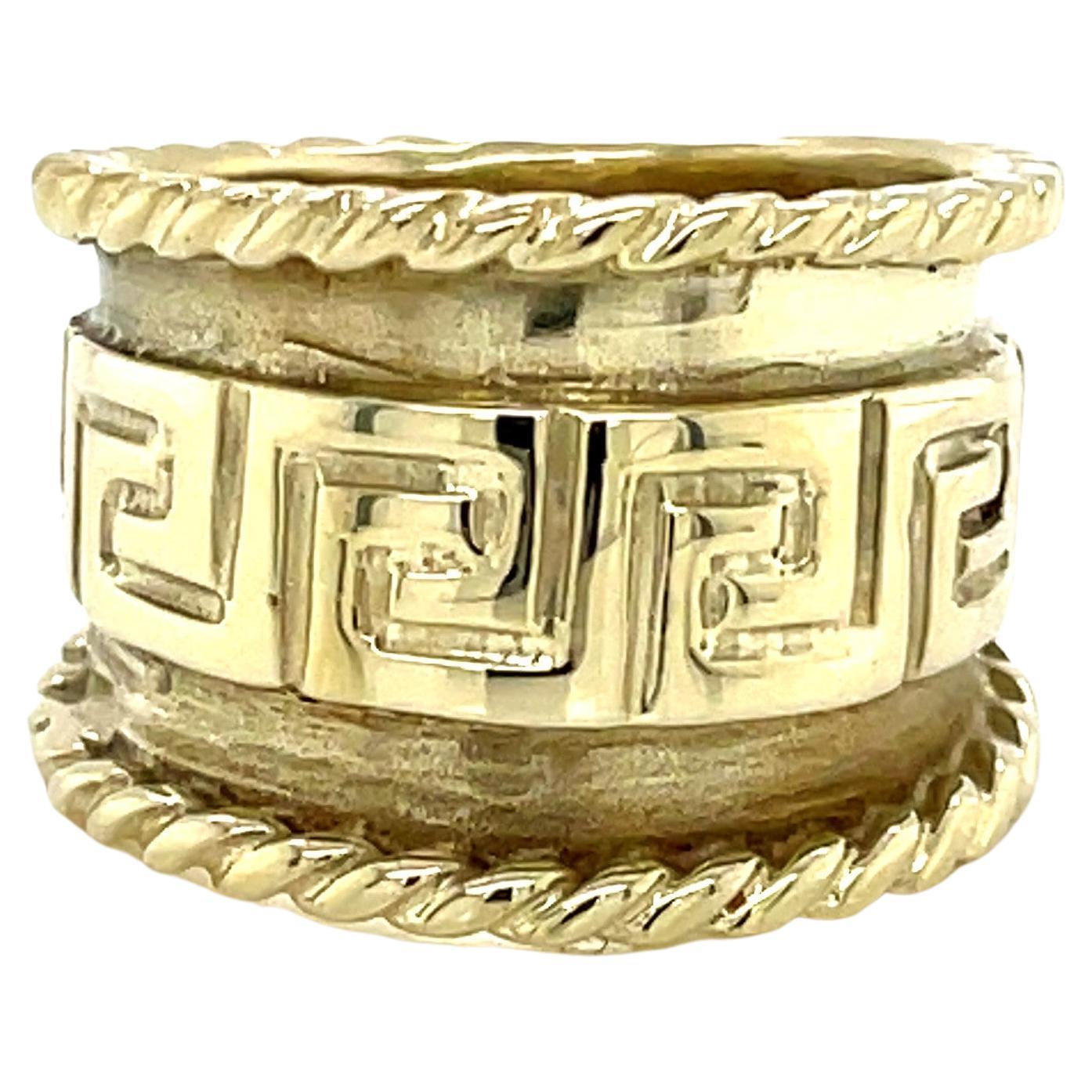 Georgios Collections 18 Karat Yellow Gold Diamond Emerald Greek Key ...