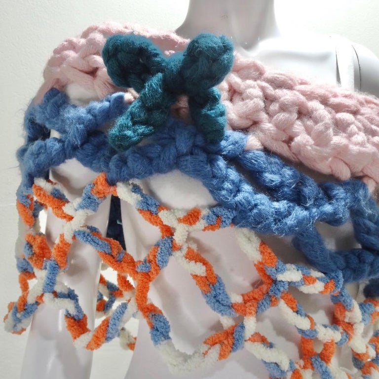 Artisan Made Crochet Shrug with Bow Motif For Sale at 1stDibs