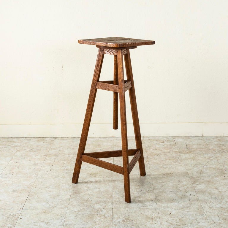 Artisan-Made Oak French Sculptor's Stand With Rotating Platform, circa ...