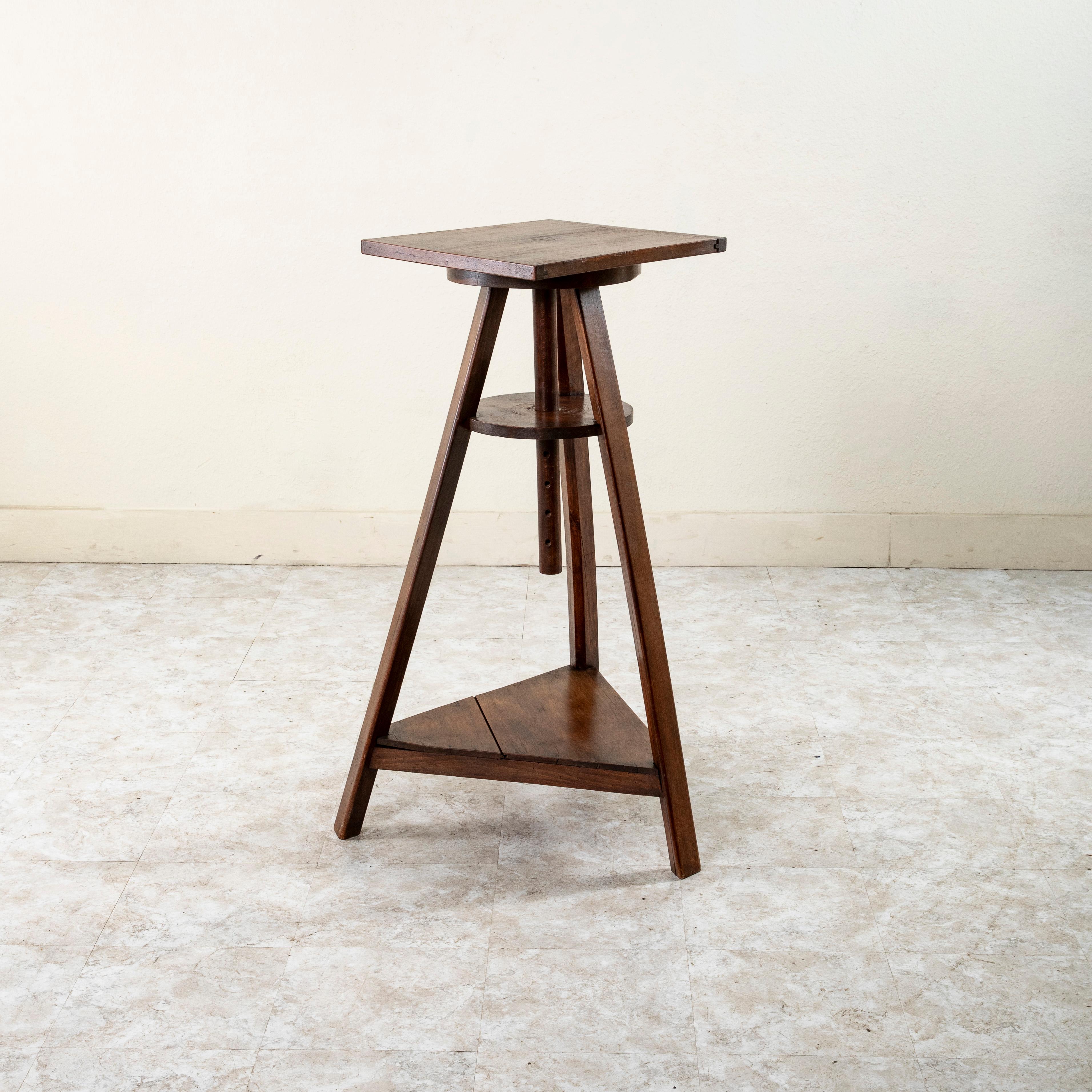 Artisan-Made Oak French Sculptor's Stand With Rotating Platform, circa ...