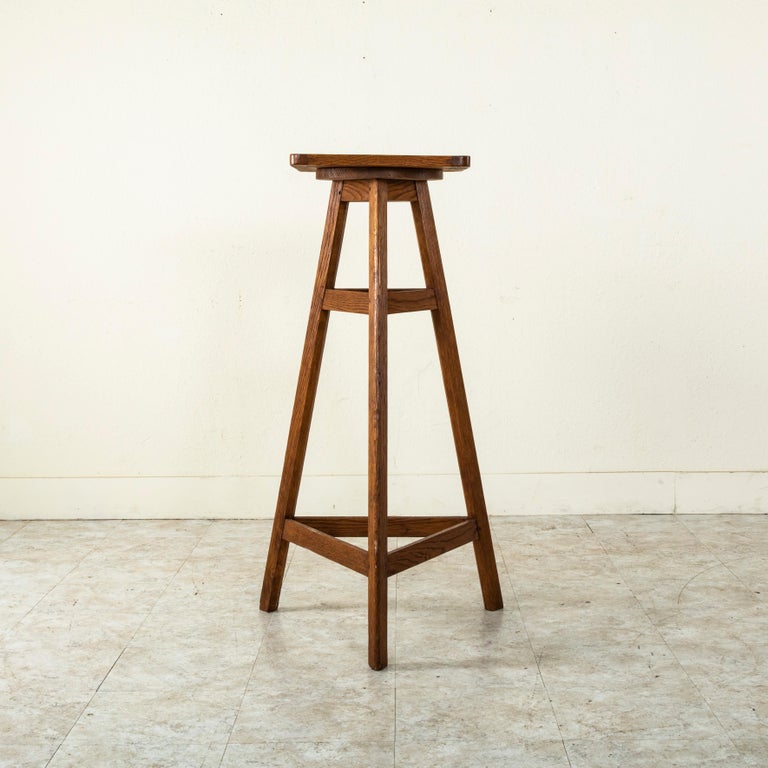Artisan-Made Oak French Sculptor's Stand With Rotating Platform, circa ...
