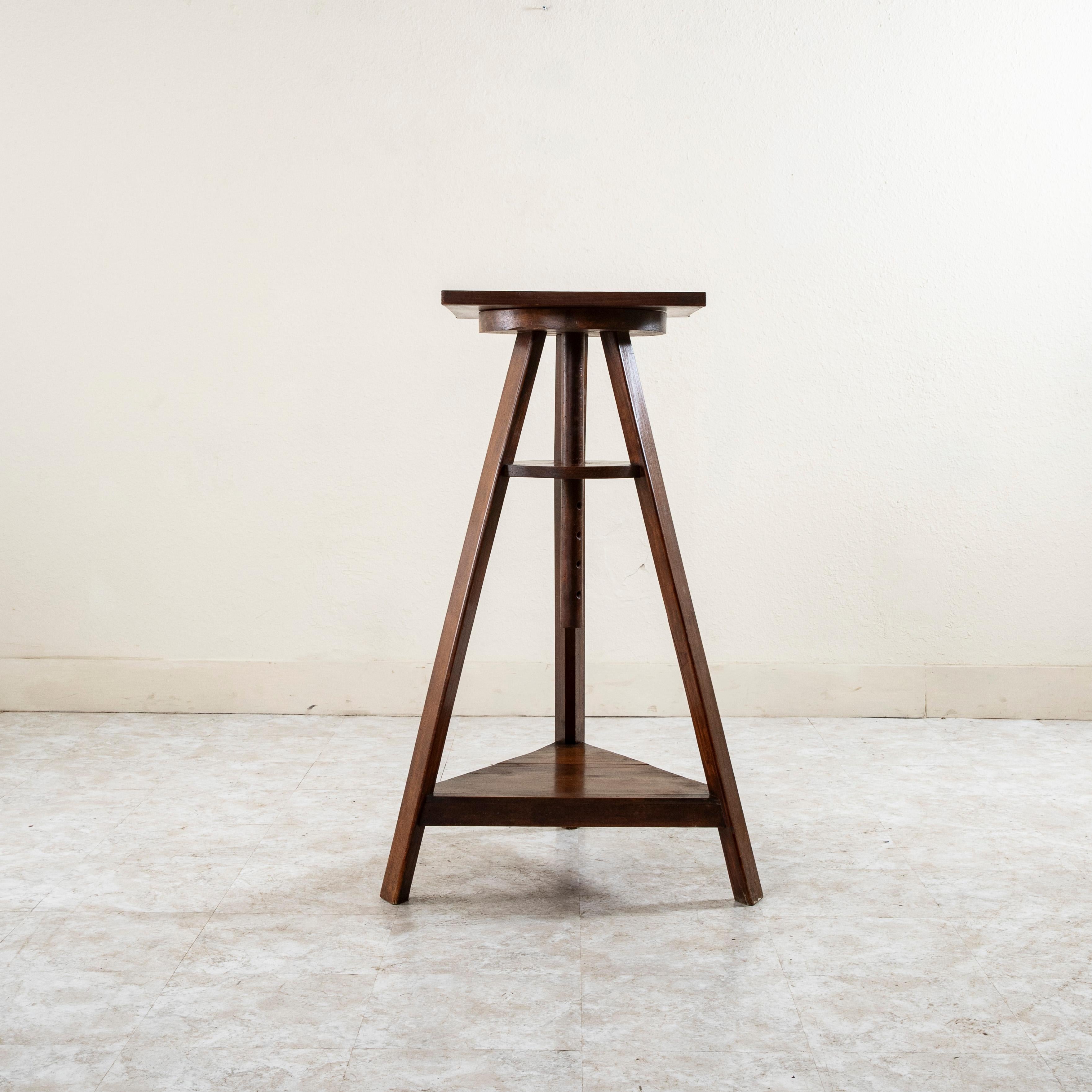 Artisan-Made Oak French Sculptor's Stand With Rotating Platform, circa ...