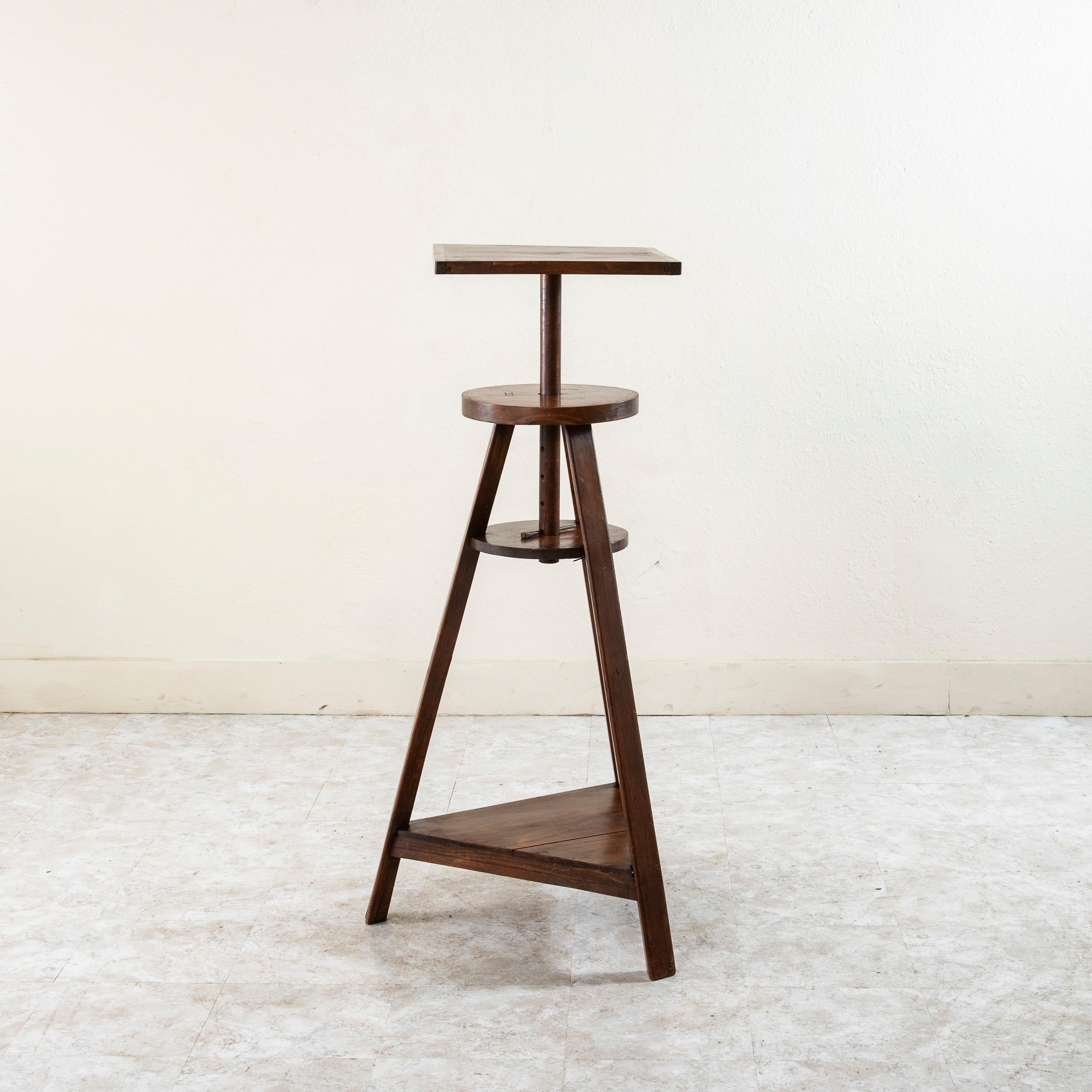 Artisan-Made Oak French Sculptor's Stand With Rotating Platform, circa ...