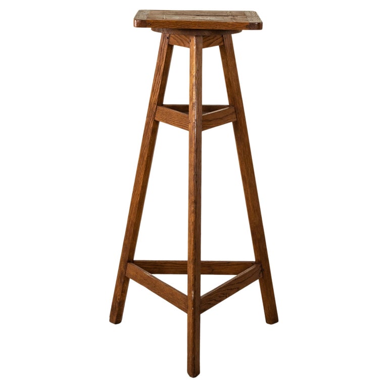 Artisan-Made Oak French Sculptor's Stand With Rotating Platform, circa ...