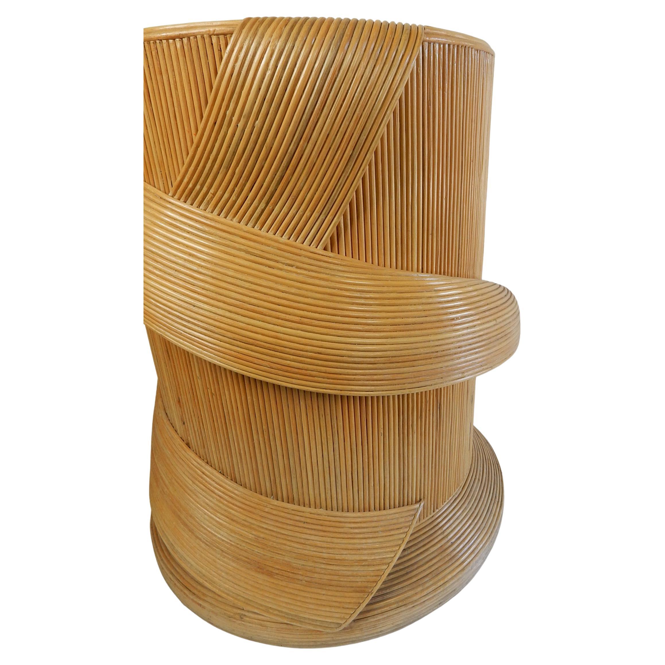 Artisan Sculptural Pencil Reed Rattan Dining or Center Table at 1stDibs