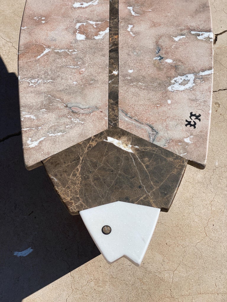 Artisanal Hand-Crafted Fish Marble Coffee Table, Mid Century For Sale ...
