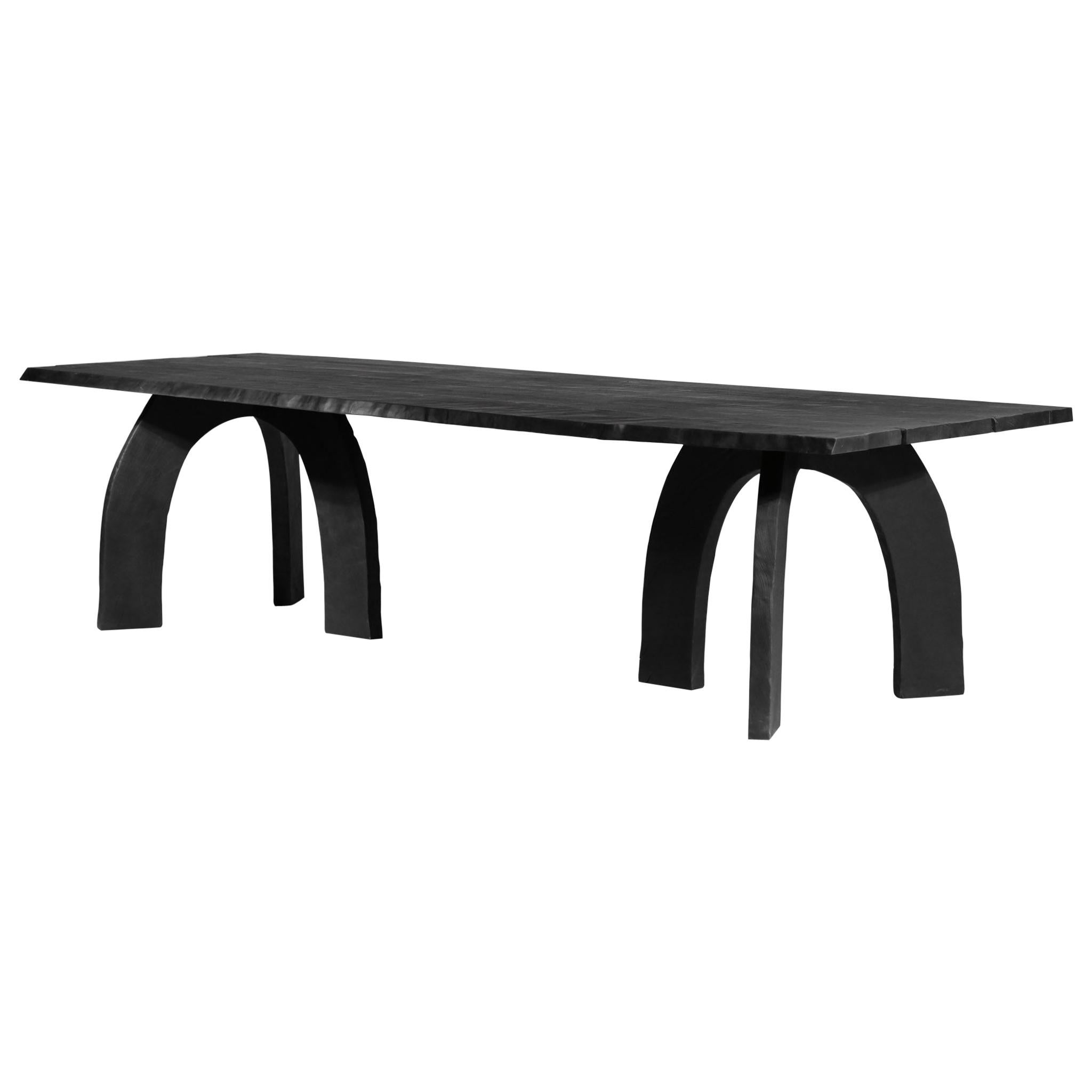 Artisanal Large Dining Table by Vincent Vincent Model 80/20 in Burnt ...