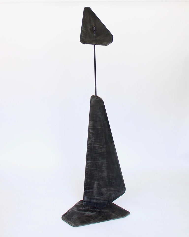 Artist Elliot Bergman Patinated Dark Charcoal Gray to Black Aluminum ...