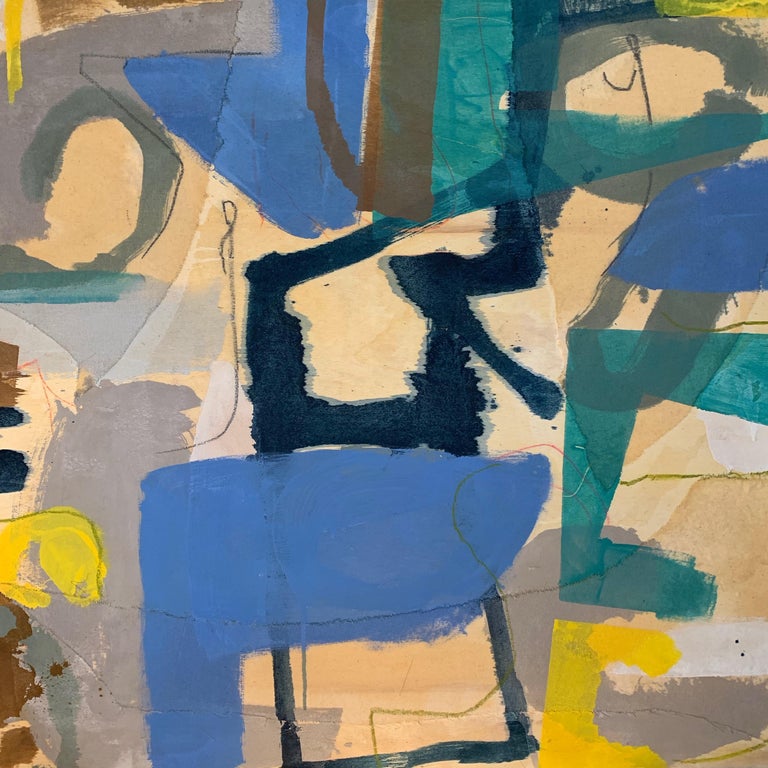 Artist Kico Mion Blue and Turquoise Abstract Painting, Italy ...