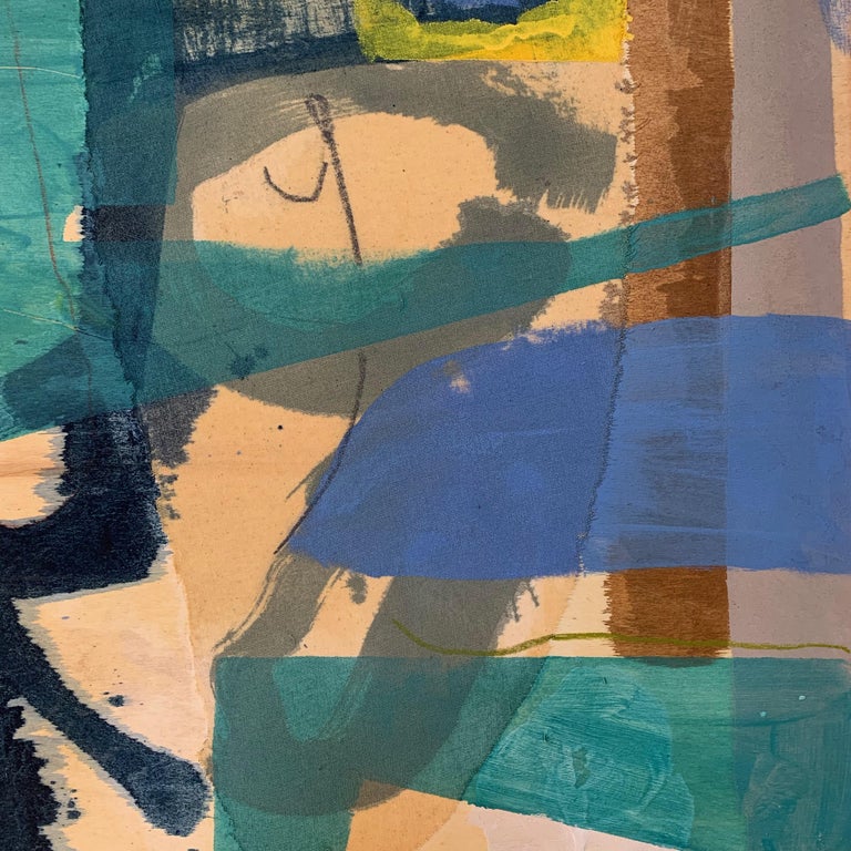 Artist Kico Mion Blue and Turquoise Abstract Painting, Italy ...