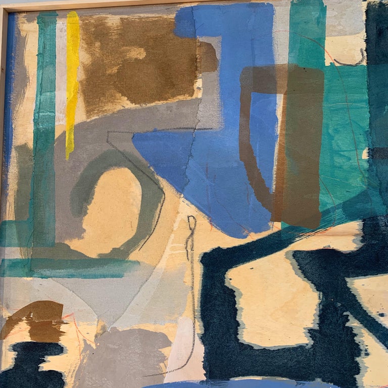 Artist Kico Mion Blue and Turquoise Abstract Painting, Italy ...