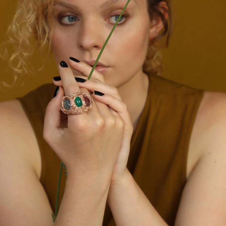 Artist Labradorite Green Onyx Mookaite in 14 kt rose gold filled ...