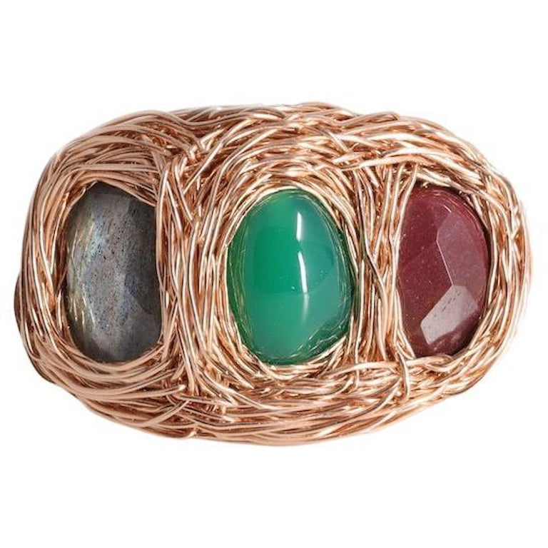 Artist Labradorite Green Onyx Mookaite in 14 kt rose gold filled ...