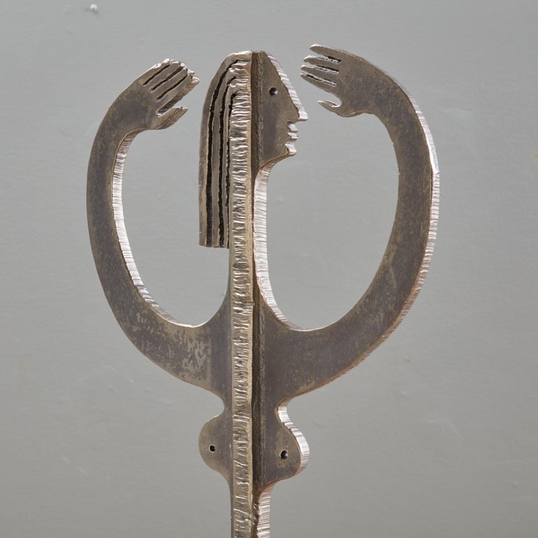 Artist Made Sculptural Figural Torch Cut Steel Chair Albert Leon Wilson ...