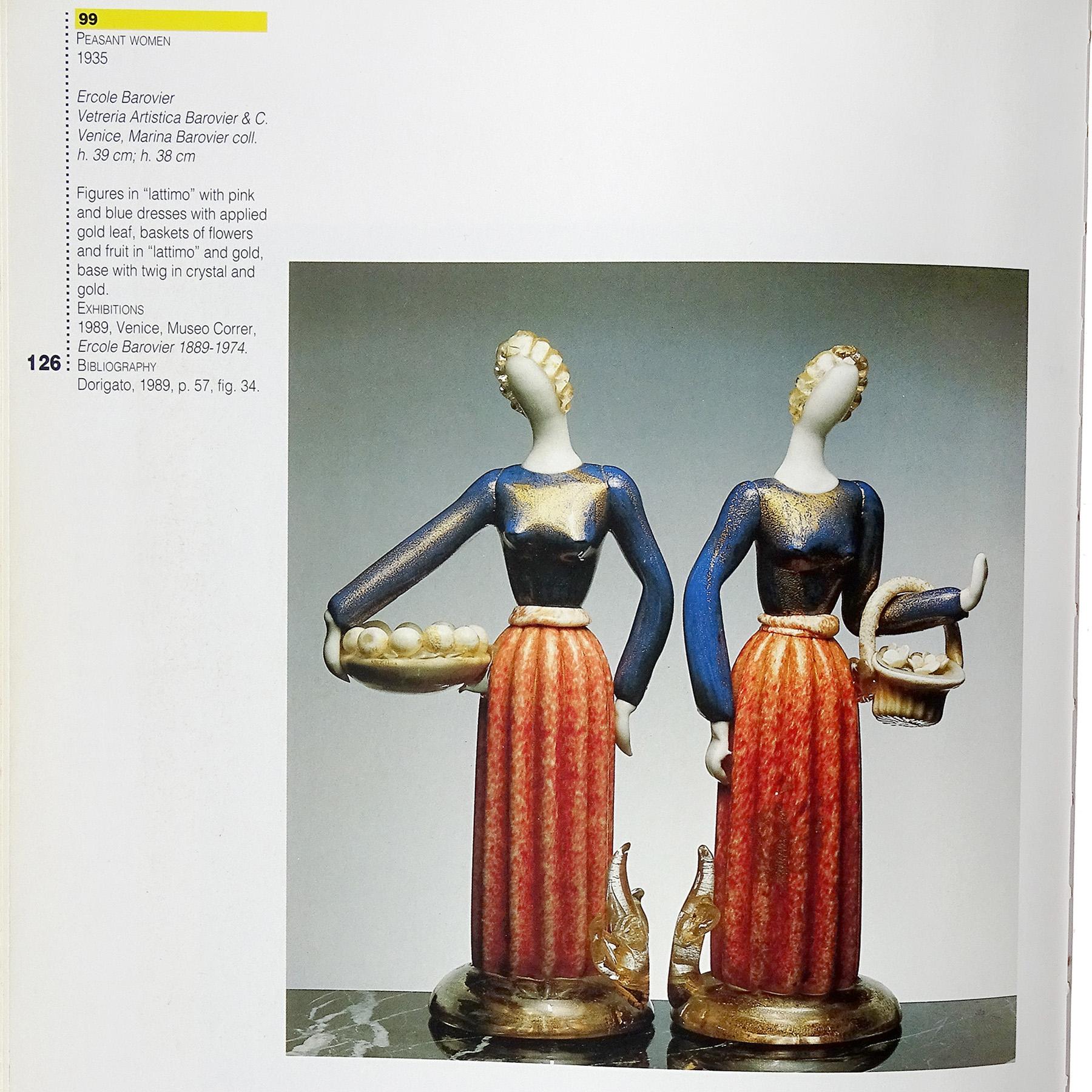 Artisti Barovier Murano 1935 Orange Green Gold Italian Art Glass Woman ...