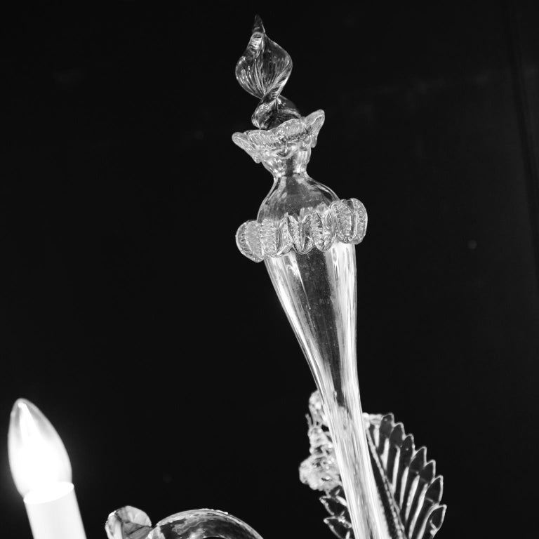 Artistic Murano Rezzonico Sconce 3+2 Arms Clear Glass Toffee by ...