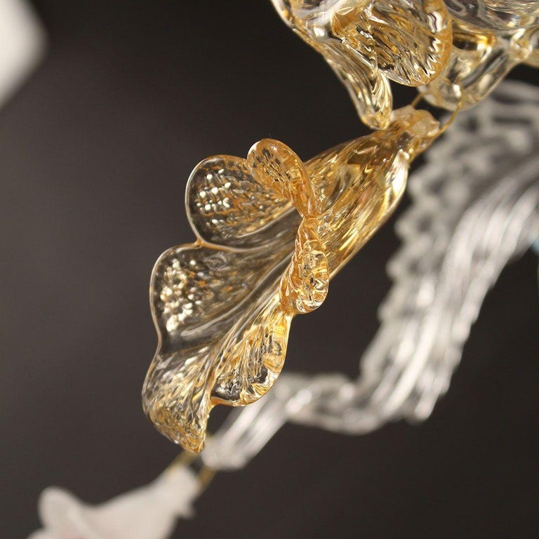 Artistic Murano Sconce 3+2 Arms Clear and Multi-Color Glass Toffee by ...