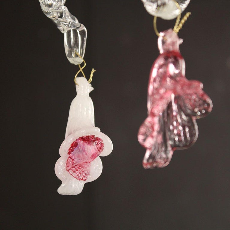 Artistic Murano Sconce 3+2 Arms Clear and Multi-Color Glass Toffee by ...