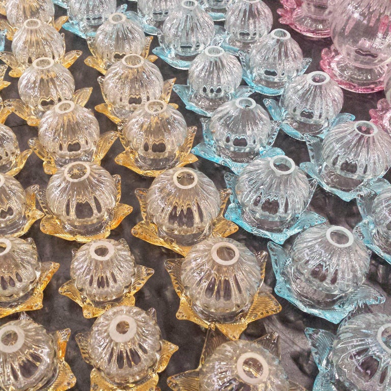 Artistic Murano Sconce 3+2 Arms Clear and Multi-Color Glass Toffee by ...