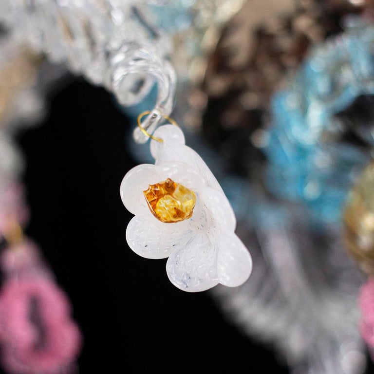 Artistic Murano Sconce 3+2 Arms Clear and Multi-Color Glass Toffee by ...