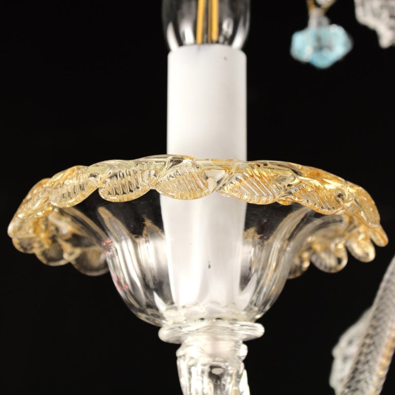 Artistic Murano Sconce 3+2 Arms Clear and Multi-Color Glass Toffee by ...