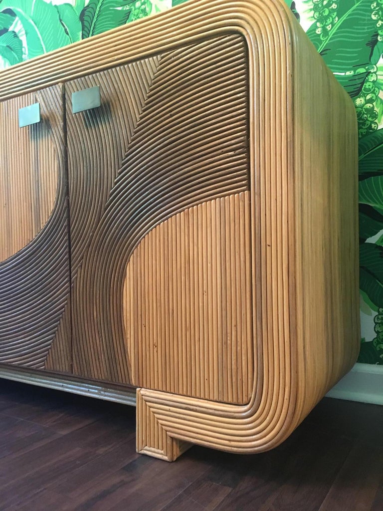 Artistic Split Reed Wrapped Rattan Buffet For Sale at 1stDibs