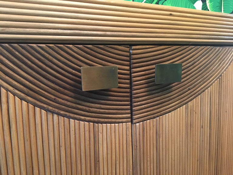 Artistic Split Reed Wrapped Rattan Buffet For Sale at 1stDibs