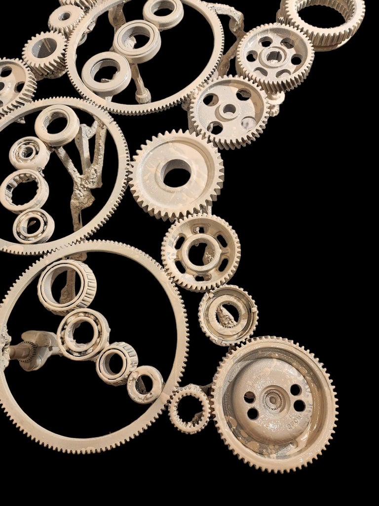 Artistic Table Base of Cast Iron Gears and Rr Spikes Welded 1970s ...