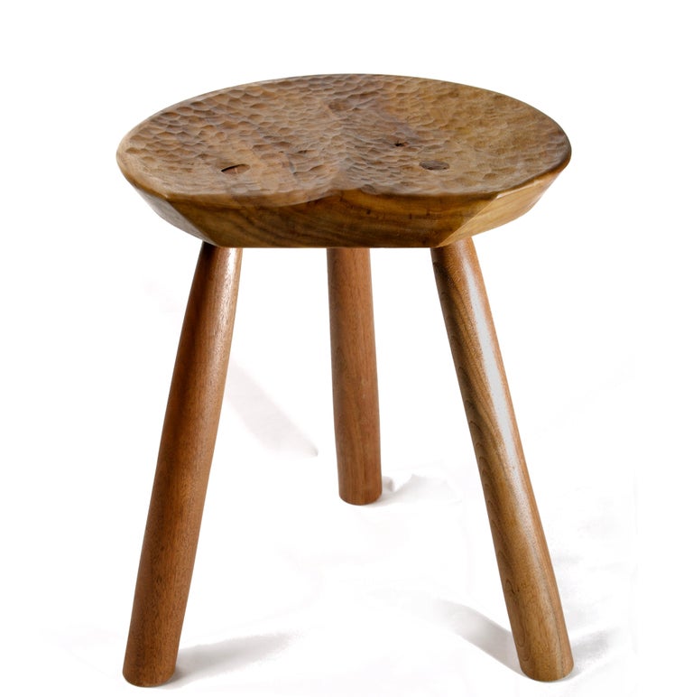 Artist’s Stool in Hand Carved Walnut For Sale at 1stDibs