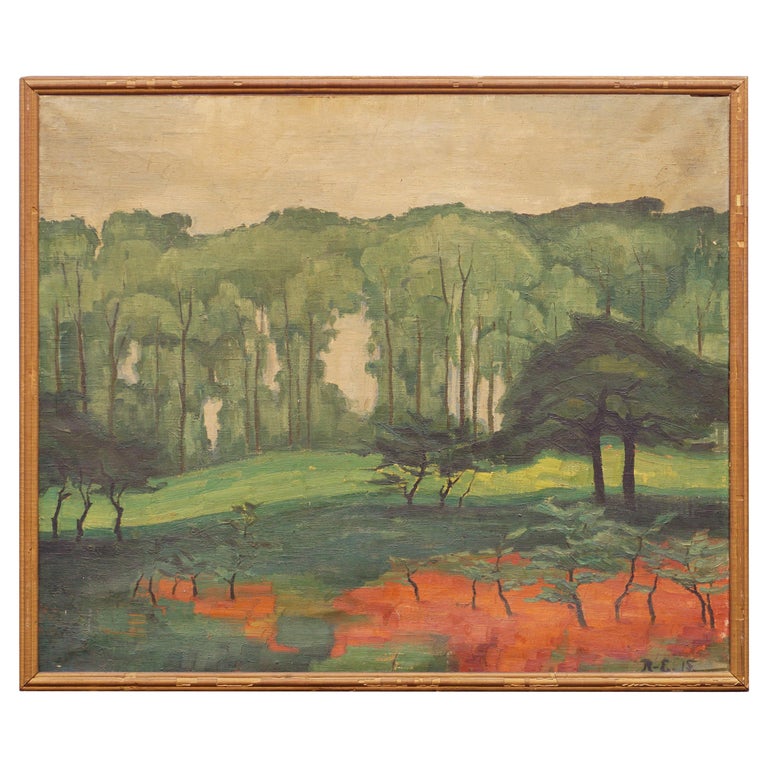 Arts and Craft Painting by the Danish Artist Olaf Ripcke Edsberg Dated ...