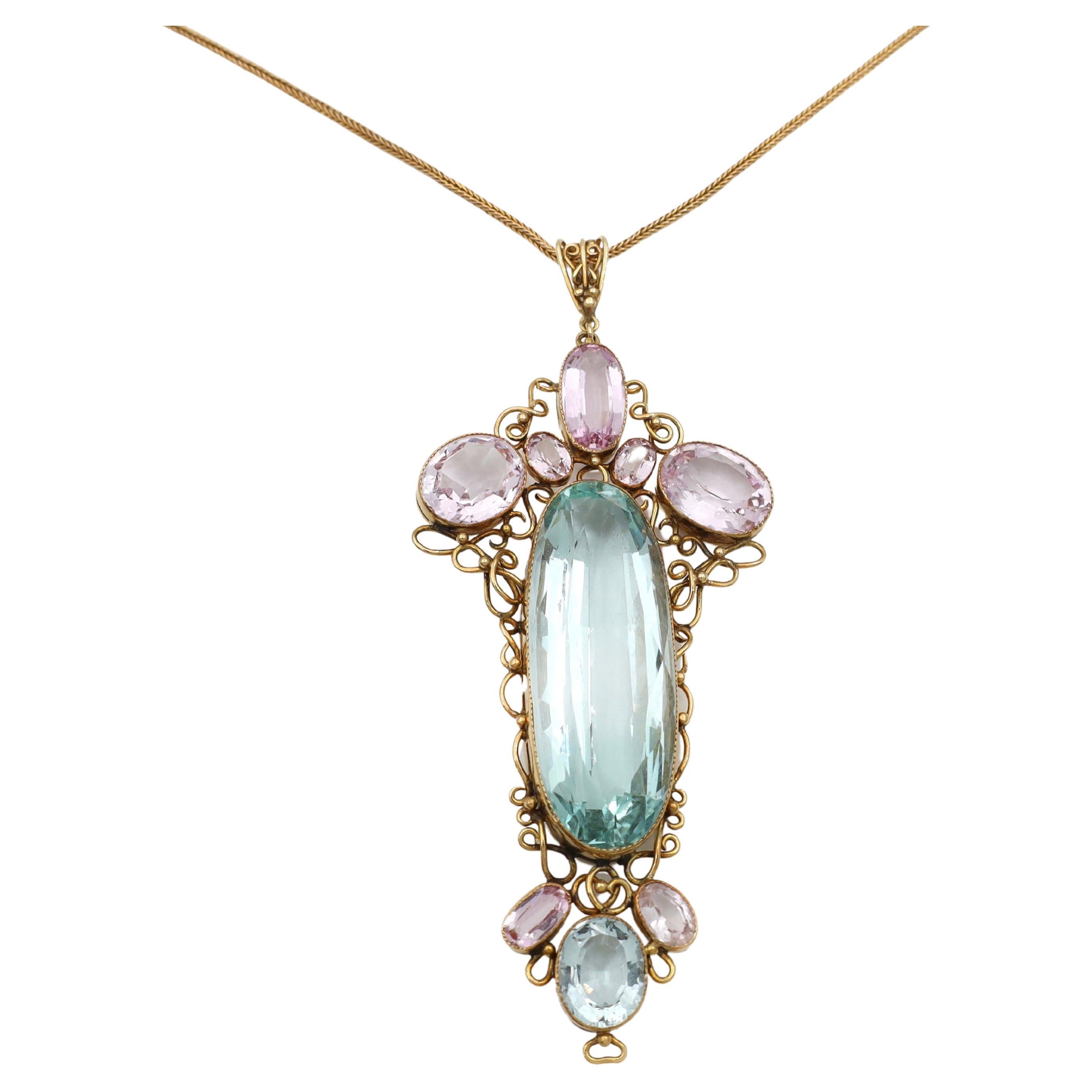 John Bonnor a Superb Arts and Crafts Gold, Black Opal and Ruby Necklace ...
