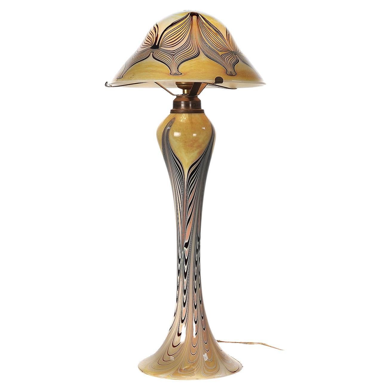 Arts and Crafts - Art Glass Table Lamp For Sale at 1stDibs