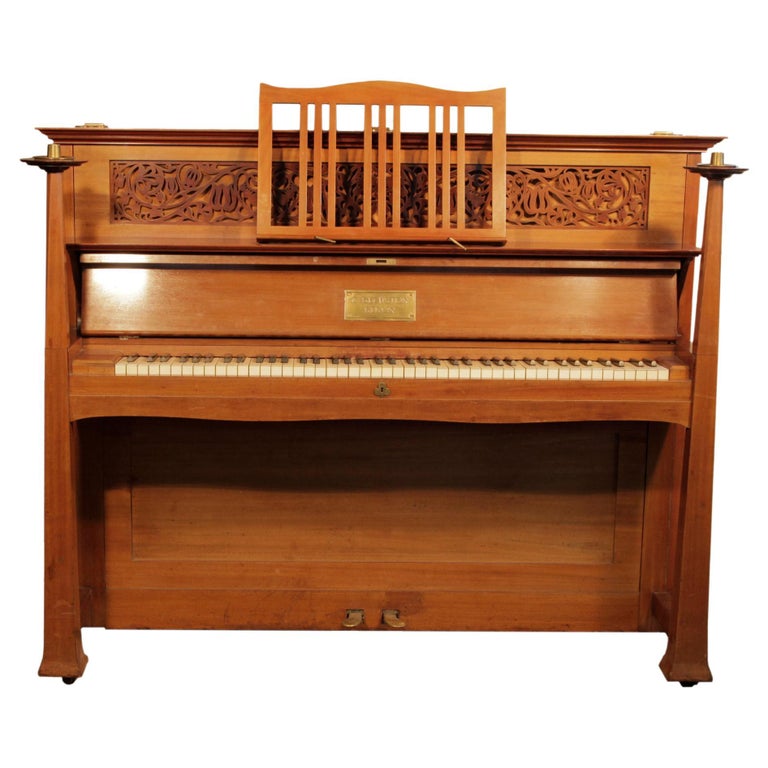 Arts and Crafts Bechstein Upright Piano Walnut Case Design by Walter ...