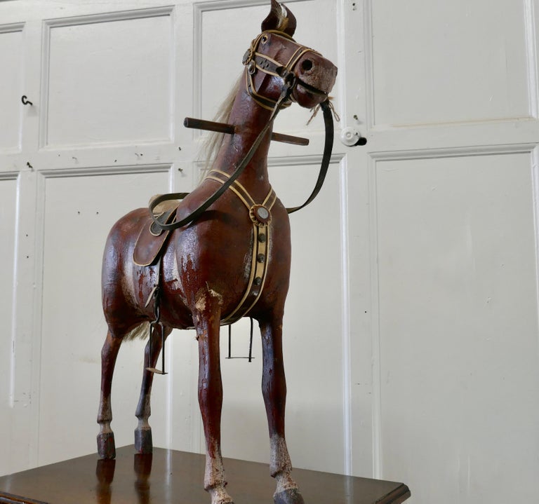 Arts and Crafts Canvas Toy Model of a Horse For Sale at 1stDibs