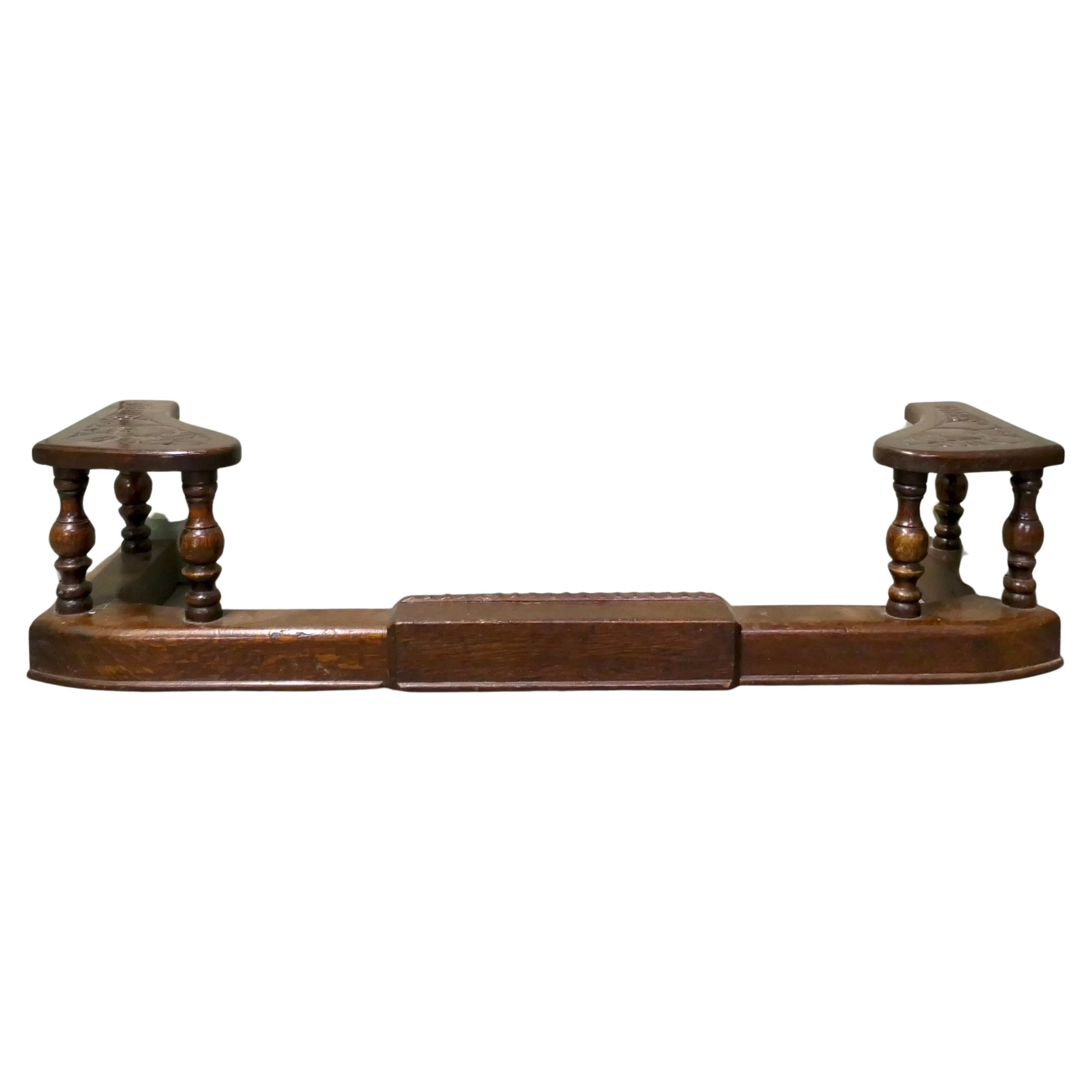 Arts and Crafts Carved Club Fender, Adjustable For Sale at 1stDibs