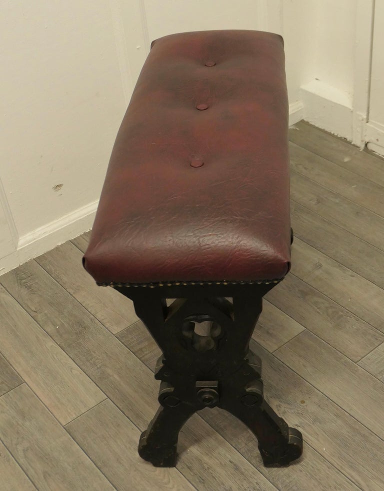 Arts and Crafts Carved Oak Organist Stool, Window Seat, Hall Bench For ...