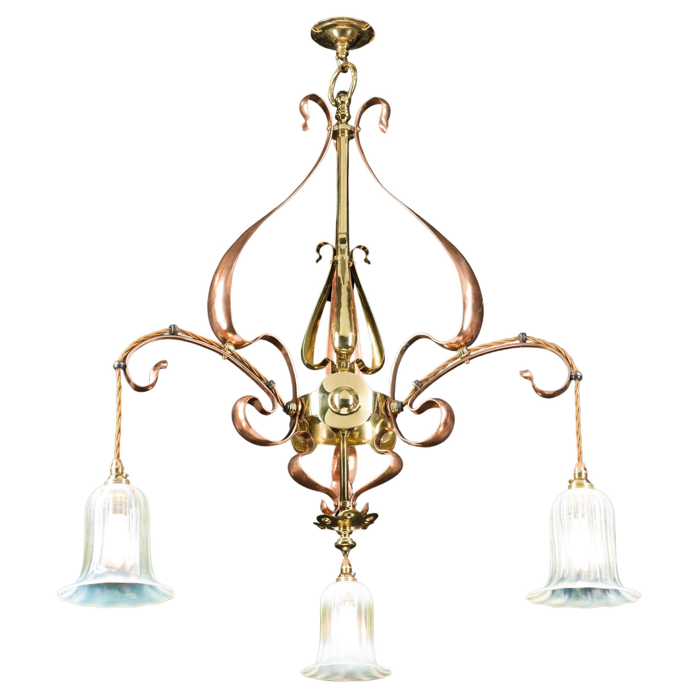 Arts and Crafts Capiz Shell "Witches Cap" chandelier at 1stDibs | arts ...
