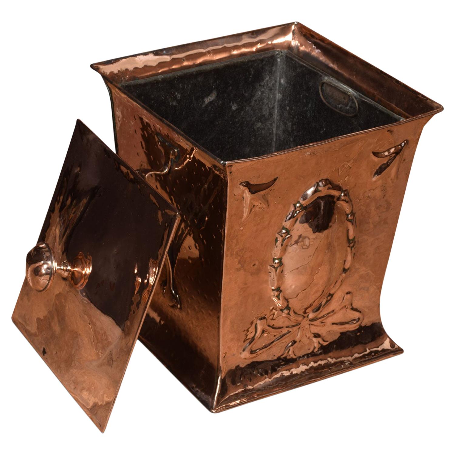 Arts and Crafts Copper Coal Bin at 1stDibs